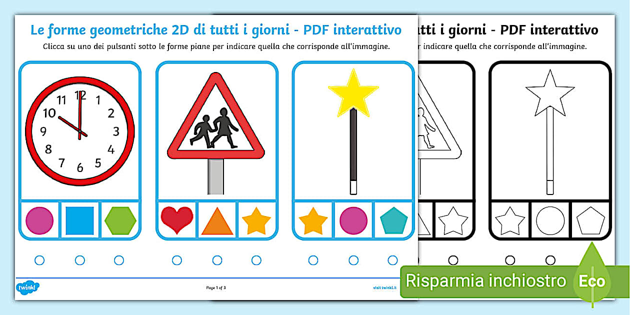 Le forme geometriche 2D di tutti i giorni - PDF interattivo