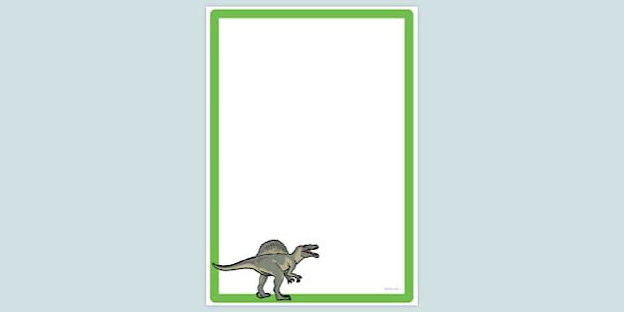 Spinosaurus Dinosaur Page Border (teacher made) - Twinkl