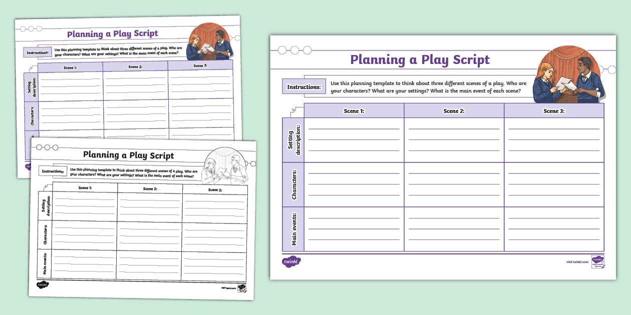 Planning a Play Script Writing Template - Twinkl