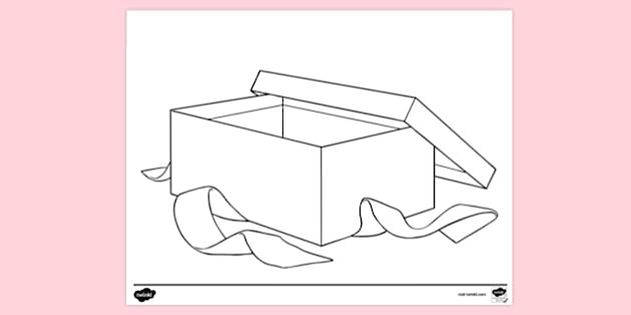 Open Present Colouring | Colouring Sheets