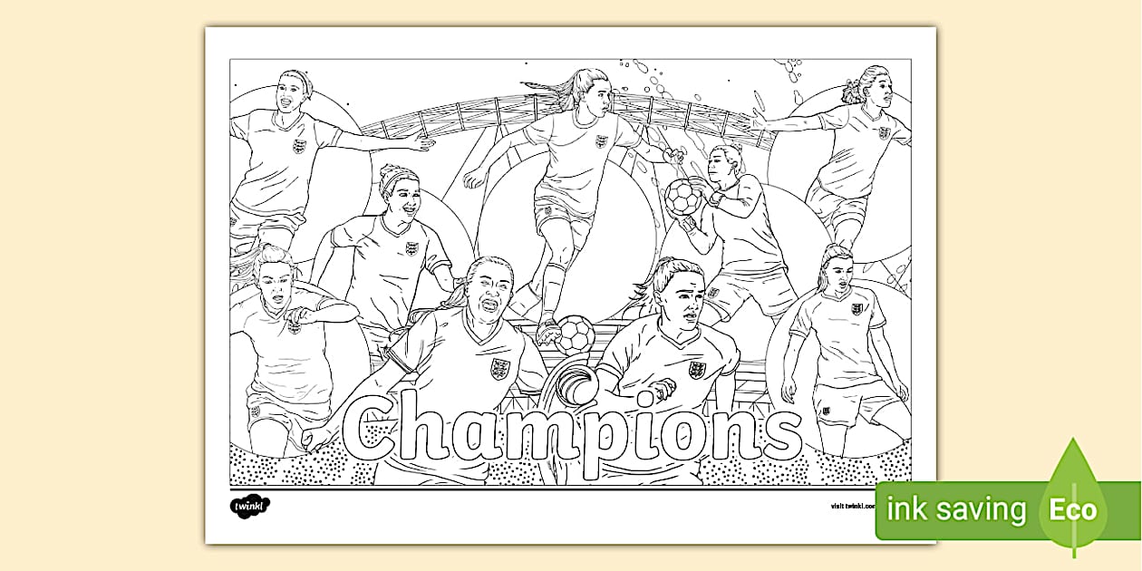 Women's Euro Champions Colouring Page, UEFA, Euro
