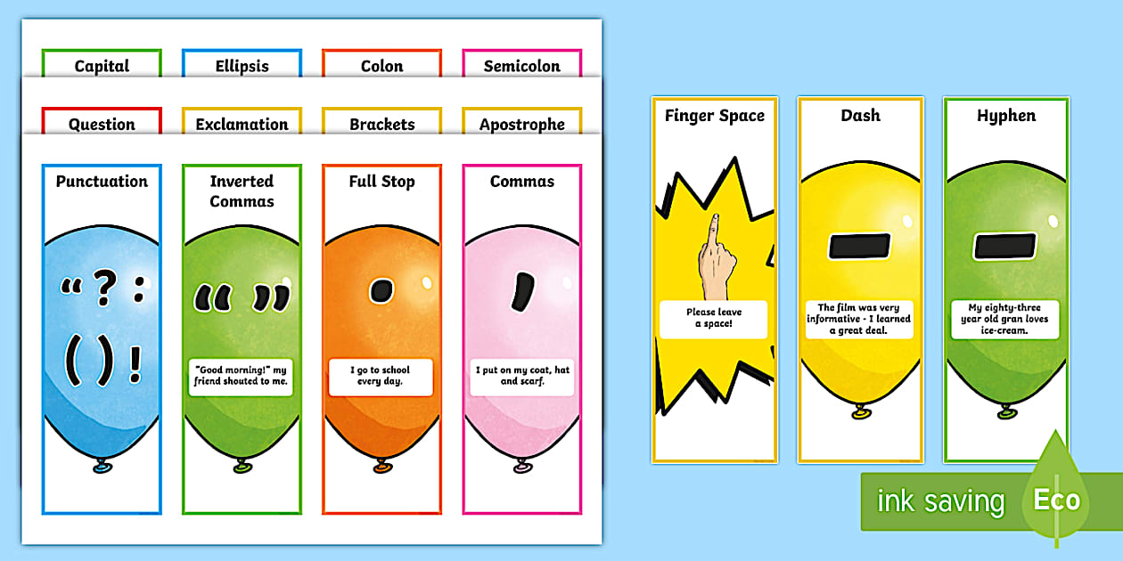 Popping Punctuation Bookmarks (teacher made) - Twinkl