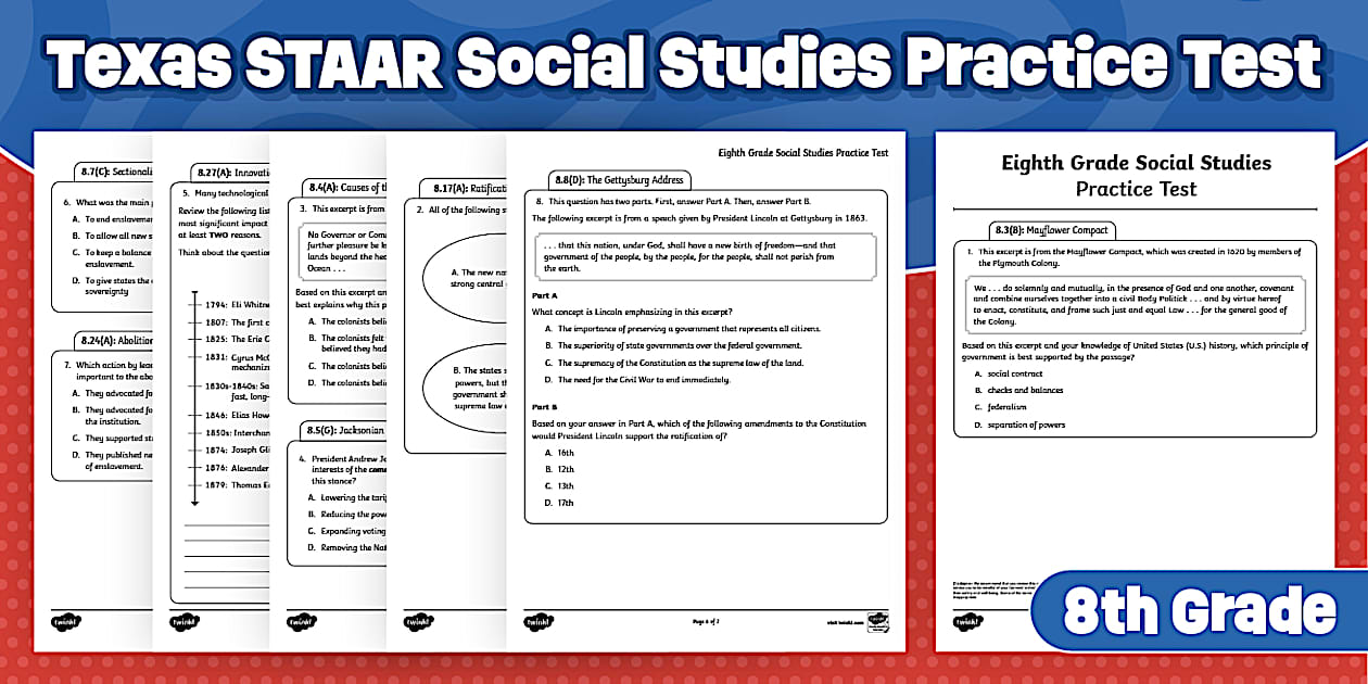 8th Gr Social Studies Practice Test | Texas STAAR Test Prep