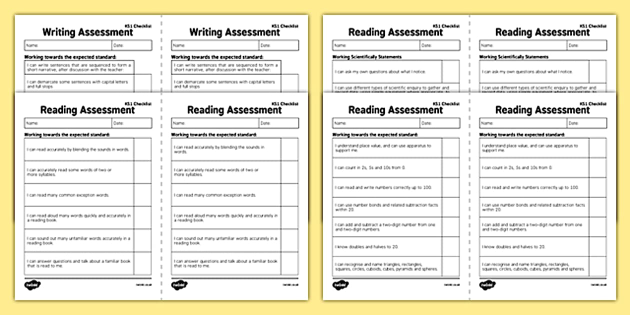 KS1 Exemplifications - I Can Statements Checklist Pack