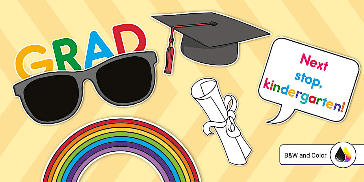 Graduation Photo Booth Props Cutouts (Teacher-Made) - Twinkl