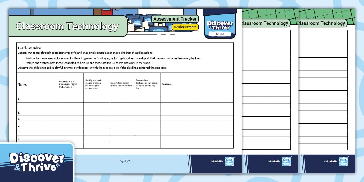 STEM (Technology) Classroom Technology Assessment Tracker