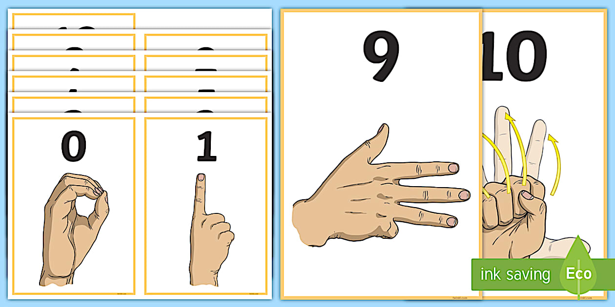 Auslan Numbers Flashcards | Australian Teaching Help