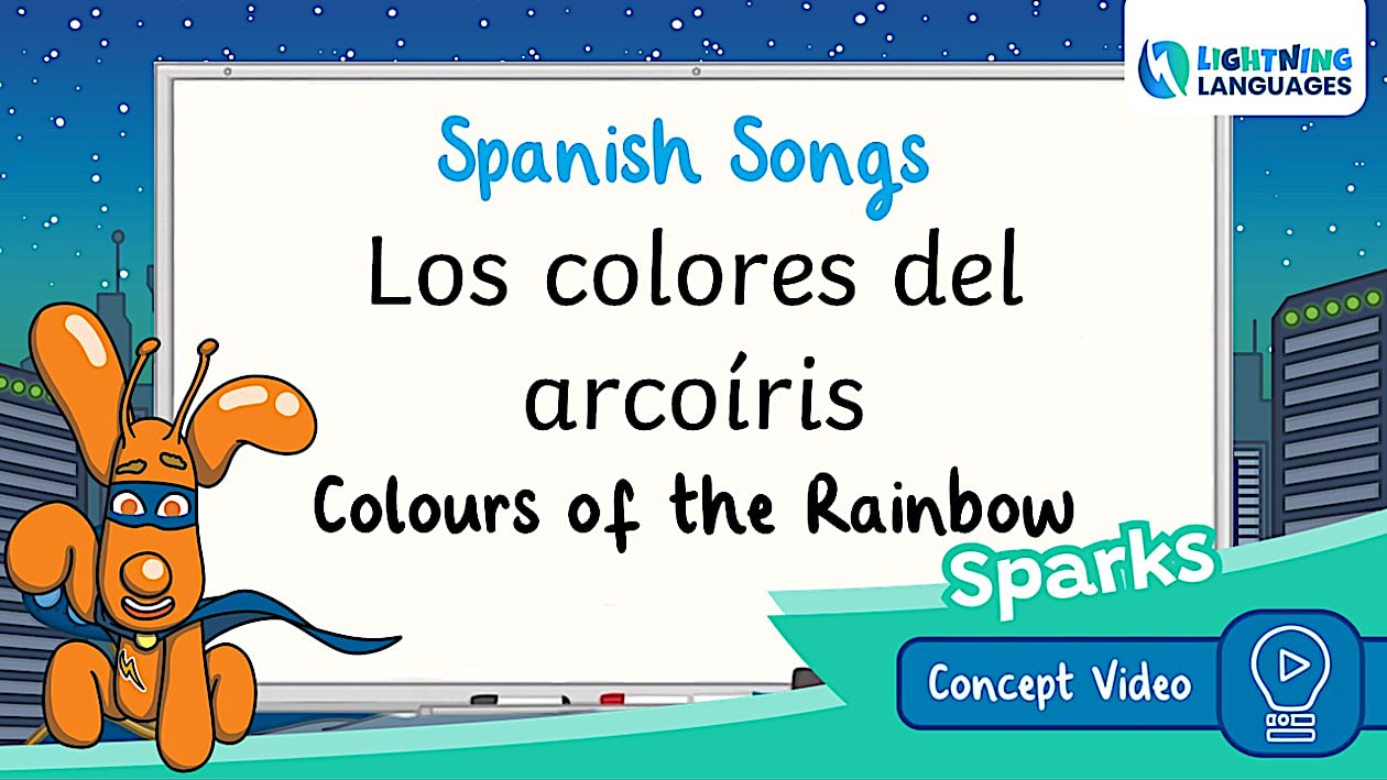 👉 Lightning Languages | Rainbow Song In Spanish | Twinkl KS1