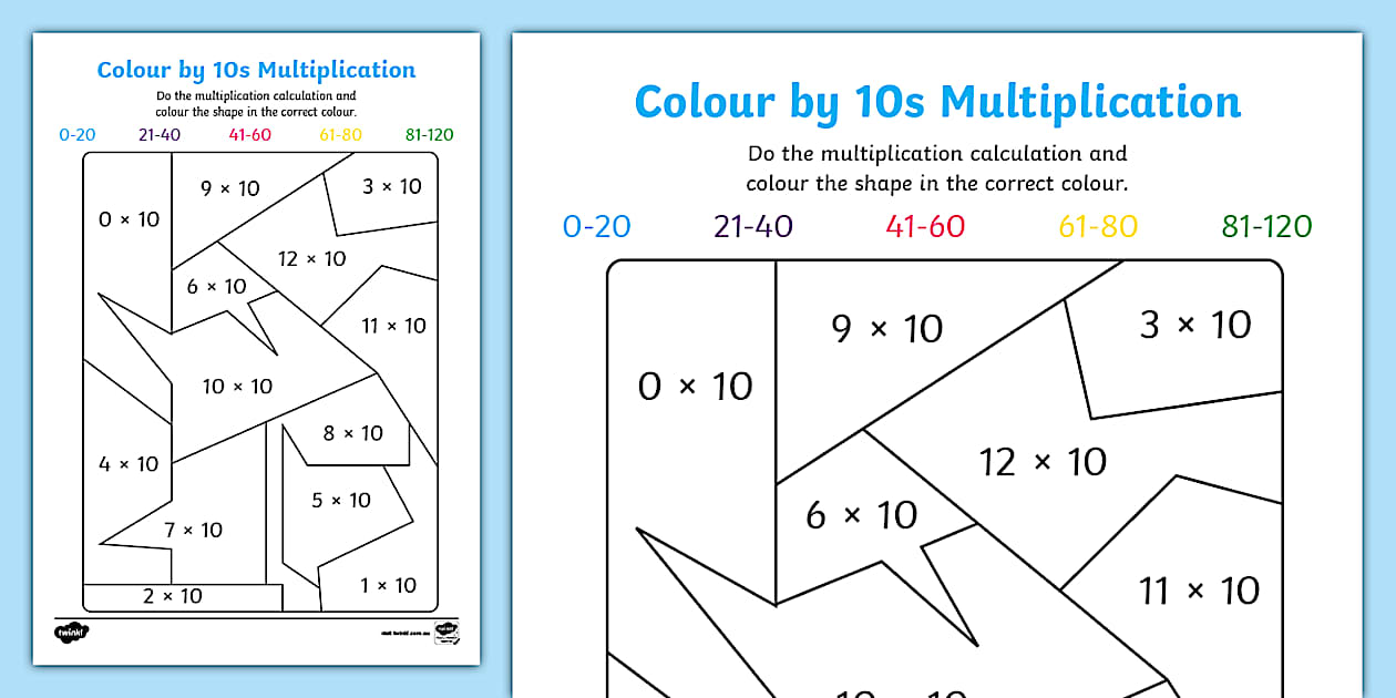 Colour by 10s Multiplication (teacher made) - Twinkl