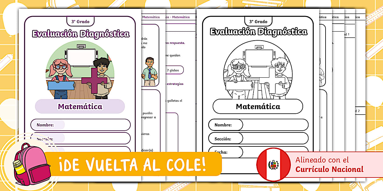 Evaluación diagnóstica de matemática para tercer grado