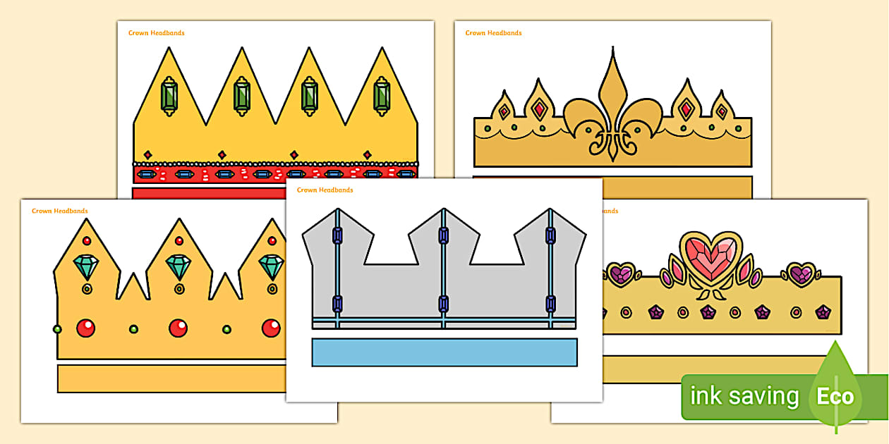 Royal Crown Headbands - Kindergarten - Role Play - Twinkl