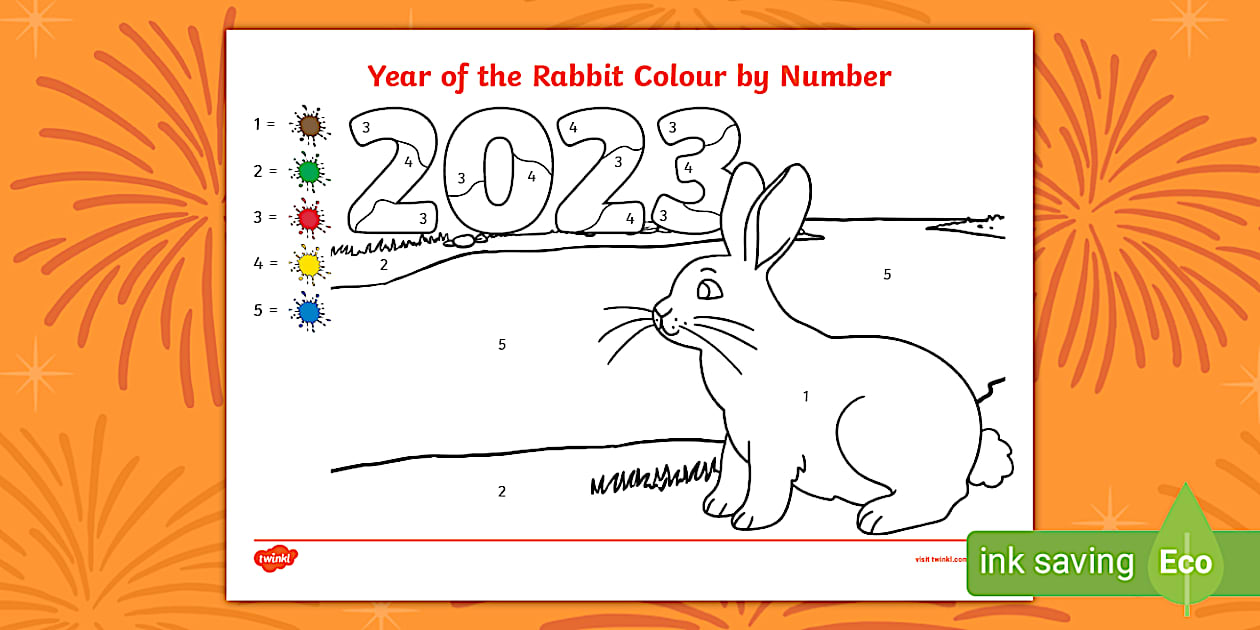Year of the Rabbit Colour by Numbers to 5 | Twinkl - Twinkl