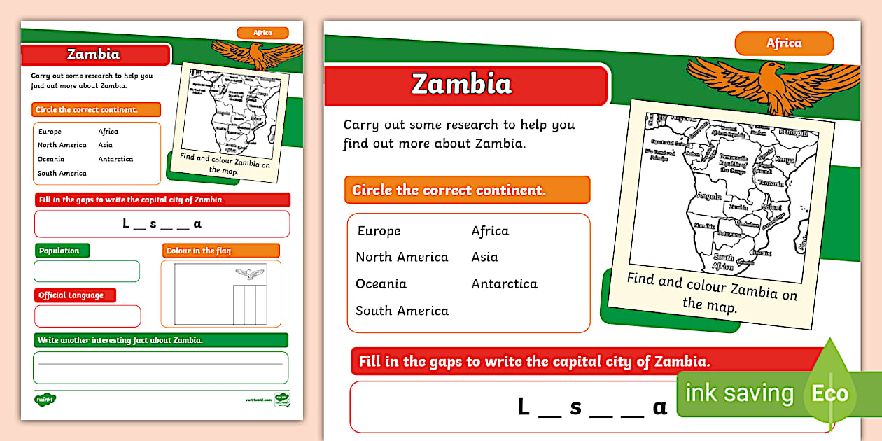 KS1 Zambia Research Activity (teacher made) - Twinkl KS1 Zambia Research Activity (teacher made) - Twinkl