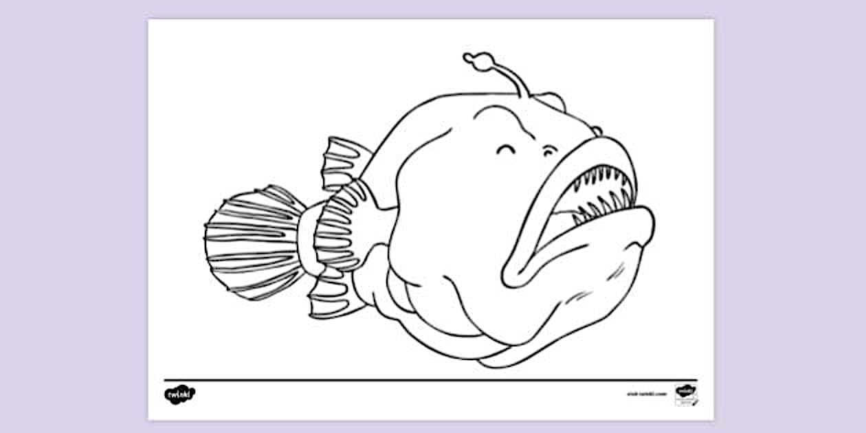 Scary Fish Colouring | Colouring Sheets