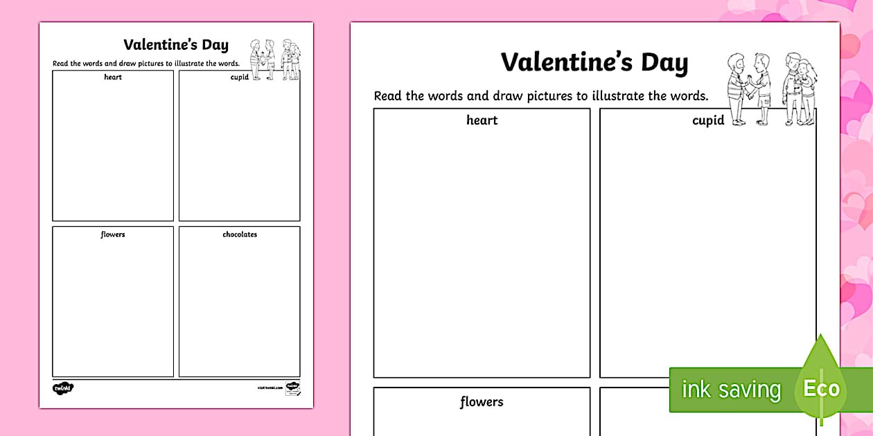 Valentine's Day Read and Draw Worksheet / Worksheet - ESL Valentine's Day