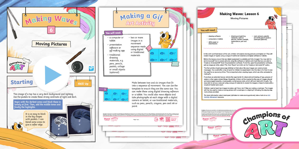 Champions of Art: LKS2 Making Waves - Lesson 6 - Twinkl