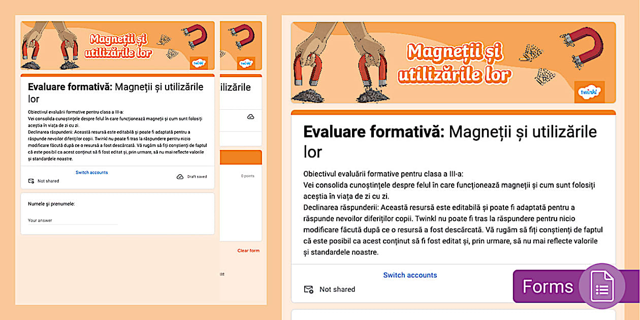 Magneții și utilizările lor – Evaluare formativă clasa 3