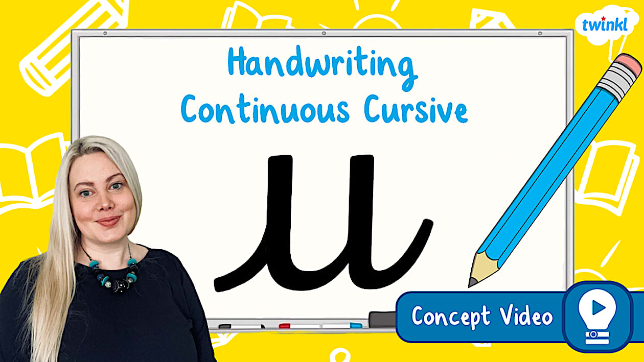 The Letter 'u' | Continuous Cursive Handwriting Concept Video