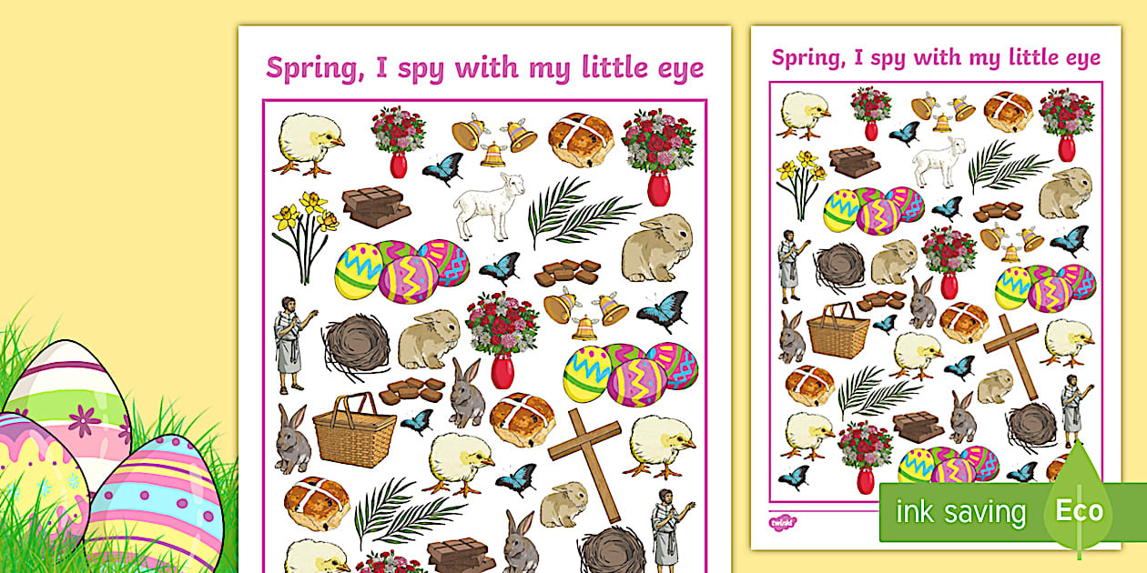 Springtime Themed I Spy With My Little Eye Activity - activities