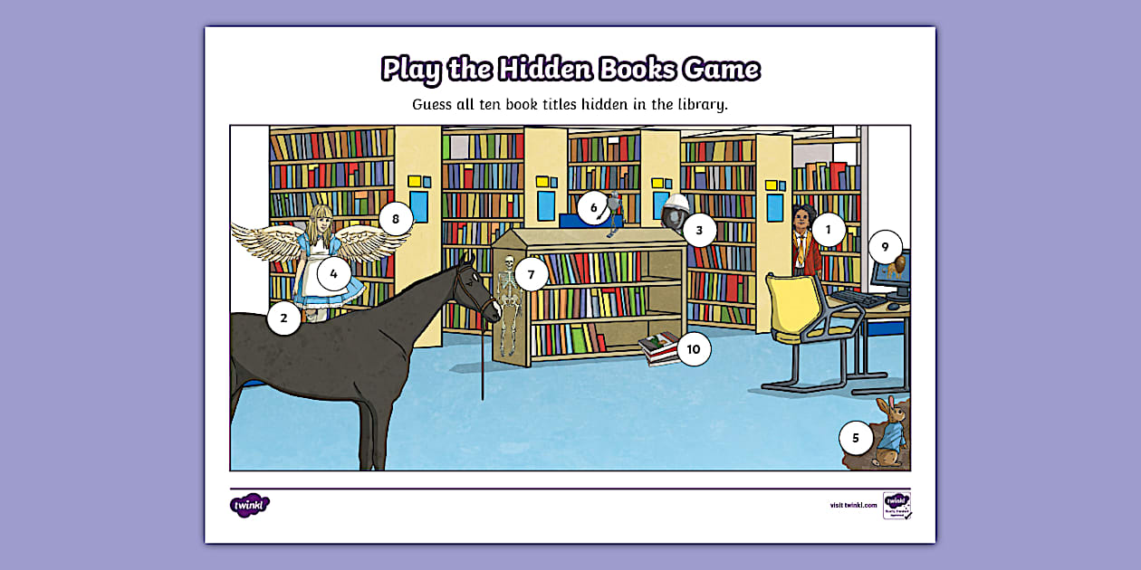 Hidden Book Game and Answers (teacher made) - Twinkl