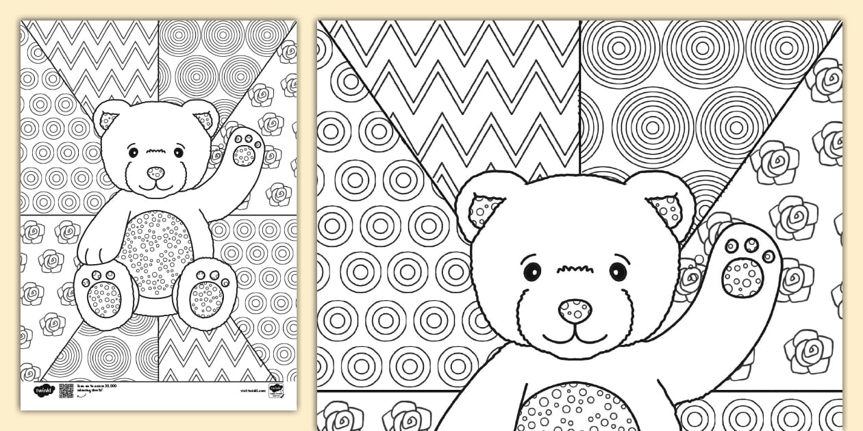 Coloring Teddy Bears - Teddy Bear Coloring Activity - Twinkl