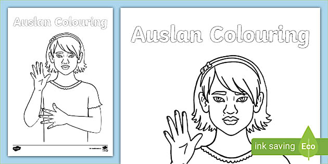 Auslan Hands Colouring (teacher made) - Twinkl