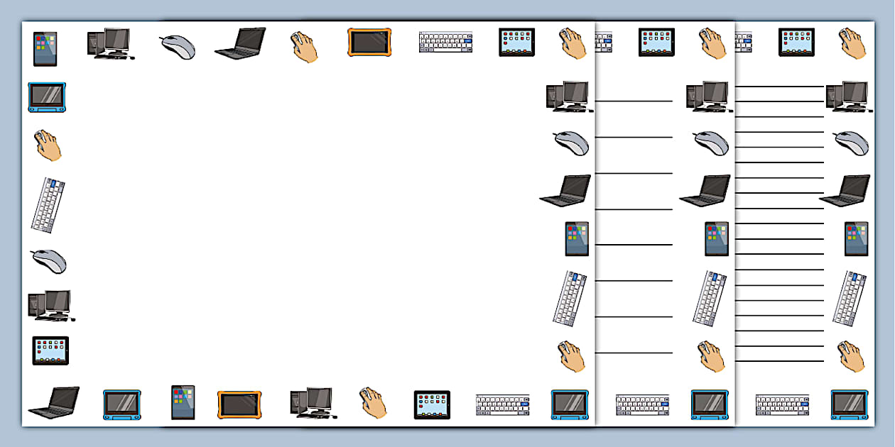 Editable KS1 Computing Full Page Borders (Landscape)