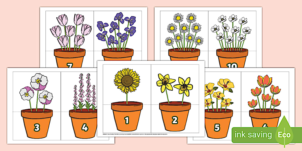 Spring Flowers Game for Counting to 10 Spring Activities