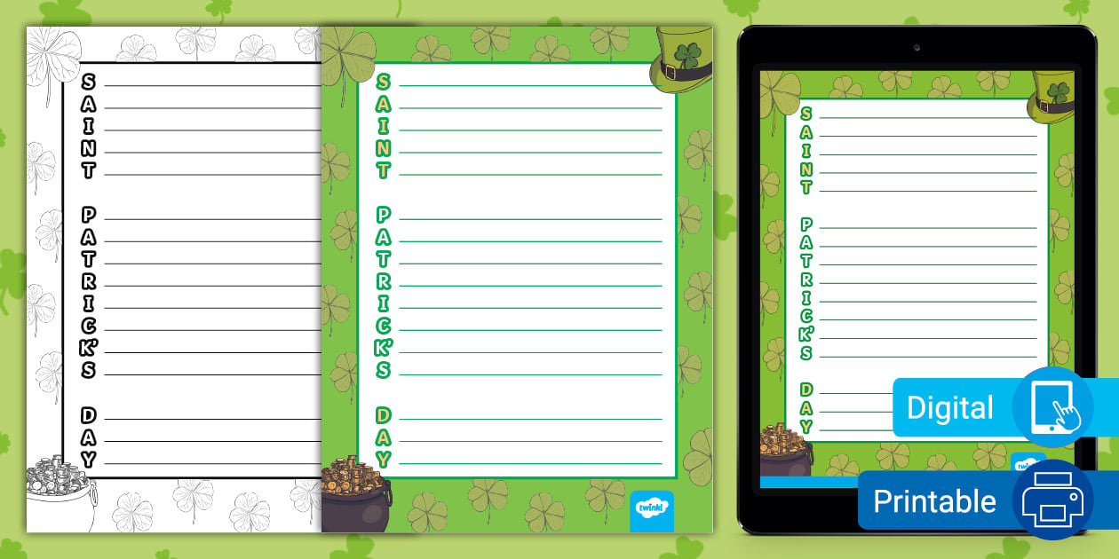 St Patrick's Day Acrostic Poem Activity | Twinkl USA