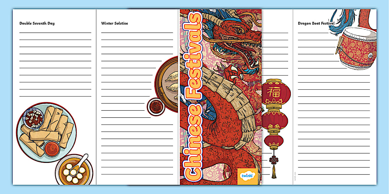 Chinese Festivals Leaflet Template (teacher made) - Twinkl