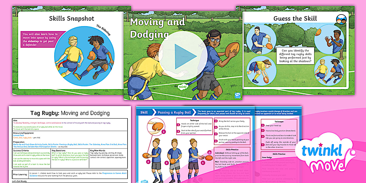 Year 4 Tag Rugby Dodging Lesson | Moving and Dodging