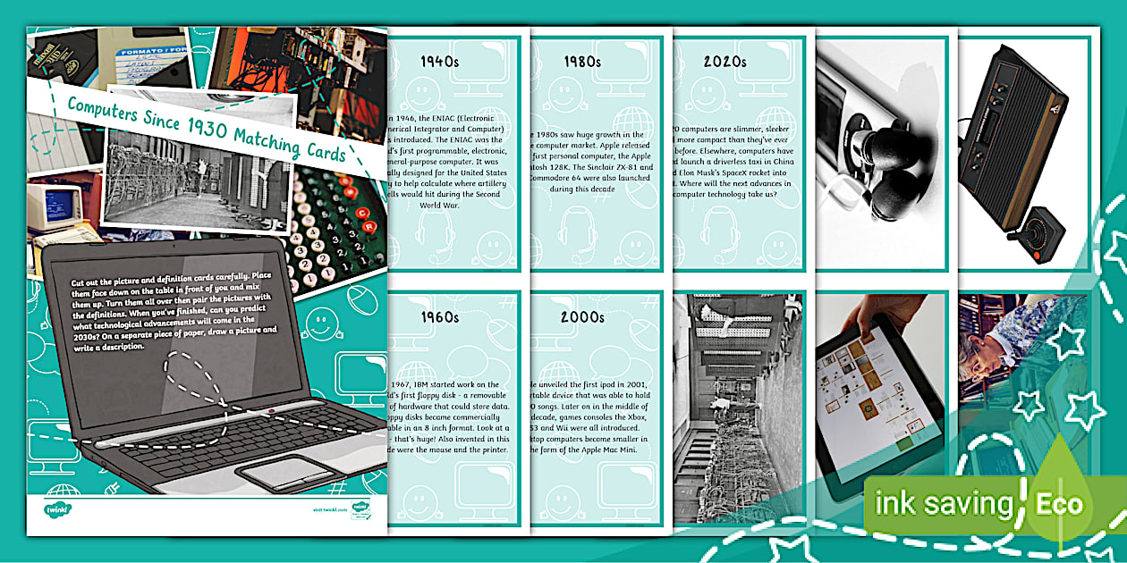 History of Computers Since 1930 Activity (teacher made)