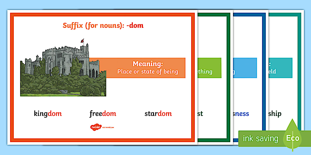 Suffix Posters With Definitions (teacher made) - Twinkl