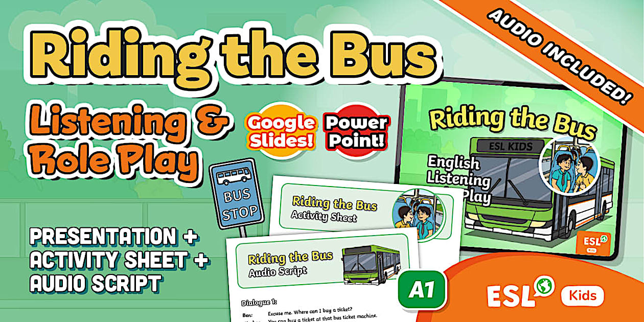 ESL Listening and Role Play: Riding the Bus [Kids, A1]