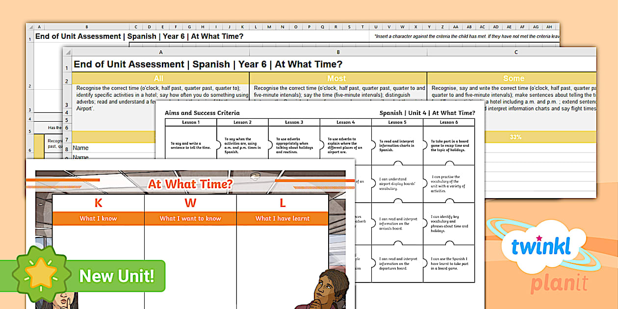 👉 PlanIt Year 6 Spanish Assessment: At What Time?