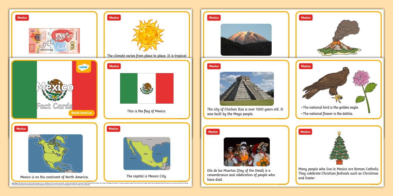 KS1 Mexico Fact Cards (teacher made) - Twinkl