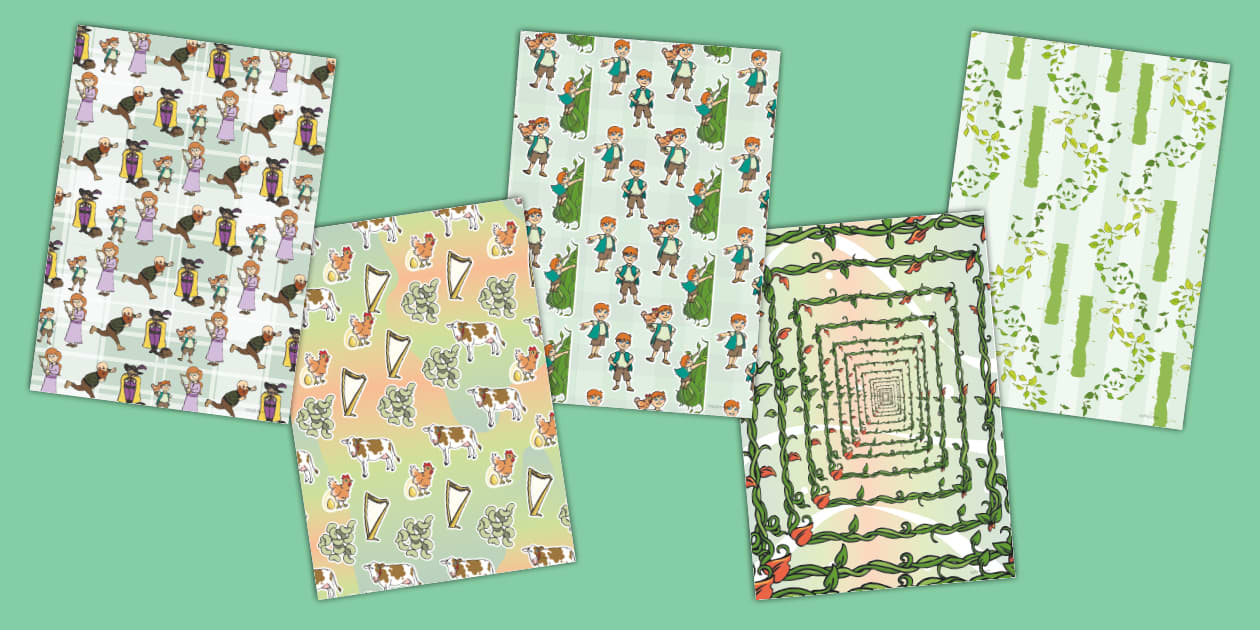 * NEW * Jack and the Beanstalk Patterned Paper - Twinkl