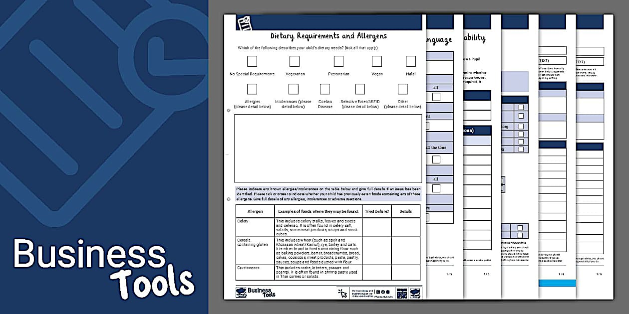 New Starter and Review Forms Parent Pack for Childcare Settings