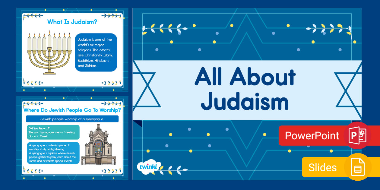 All About Judaism PowerPoint & Google Slides for K-2nd Grade