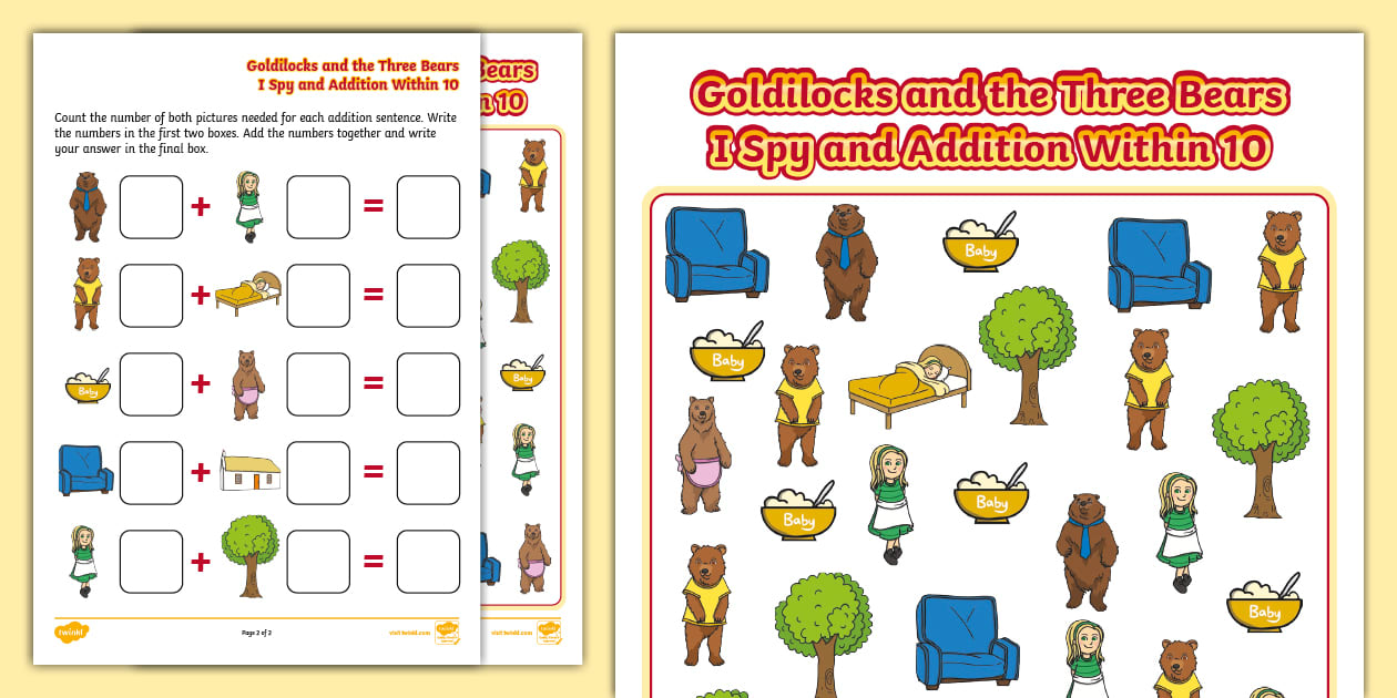 Goldilocks and the Three Bears I Spy and Addition Within 10