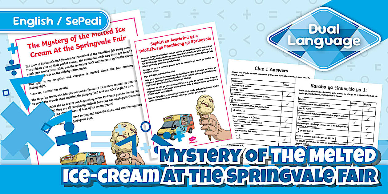 Grade 4 Mystery Of The Melted Ice-cream Maths Game – Sepedi