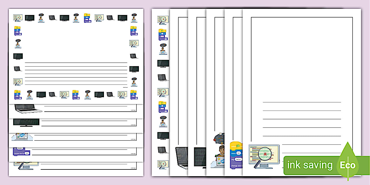 KS2 Computer Science Page Borders - Twinkl - Computing
