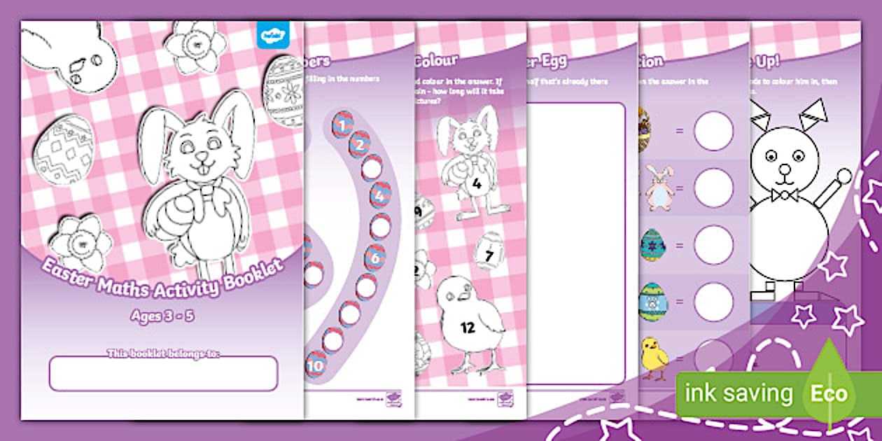 Easter Maths Activity Booklet for Ages 3 - 5 (teacher made)