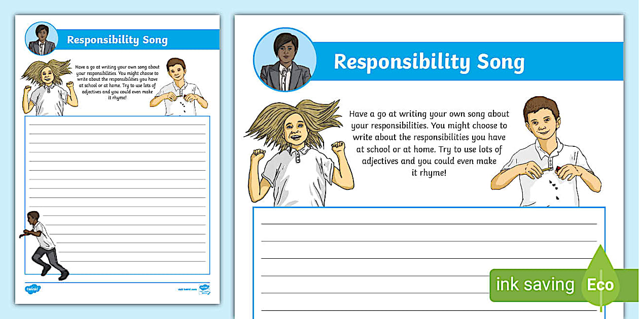 My Responsibilities Song Template (teacher made) - Twinkl