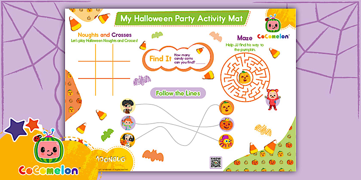 FREE! - CoComelon: Halloween Party Activity Mat - Twinkl