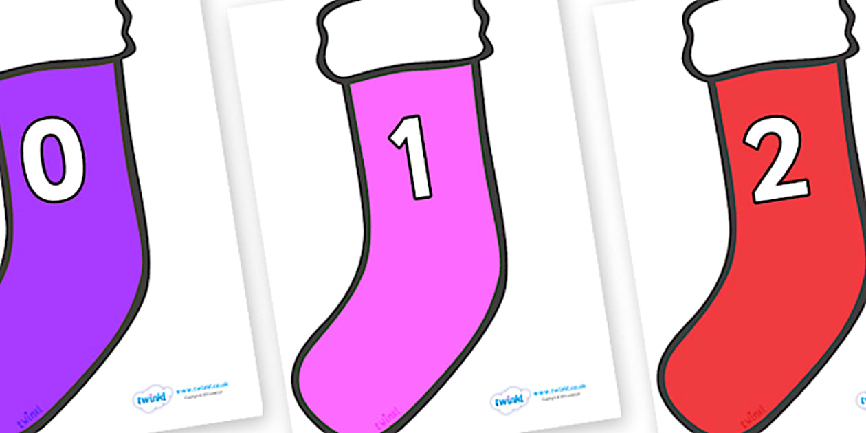 Numbers 0-100 on Stockings (teacher made) - Twinkl