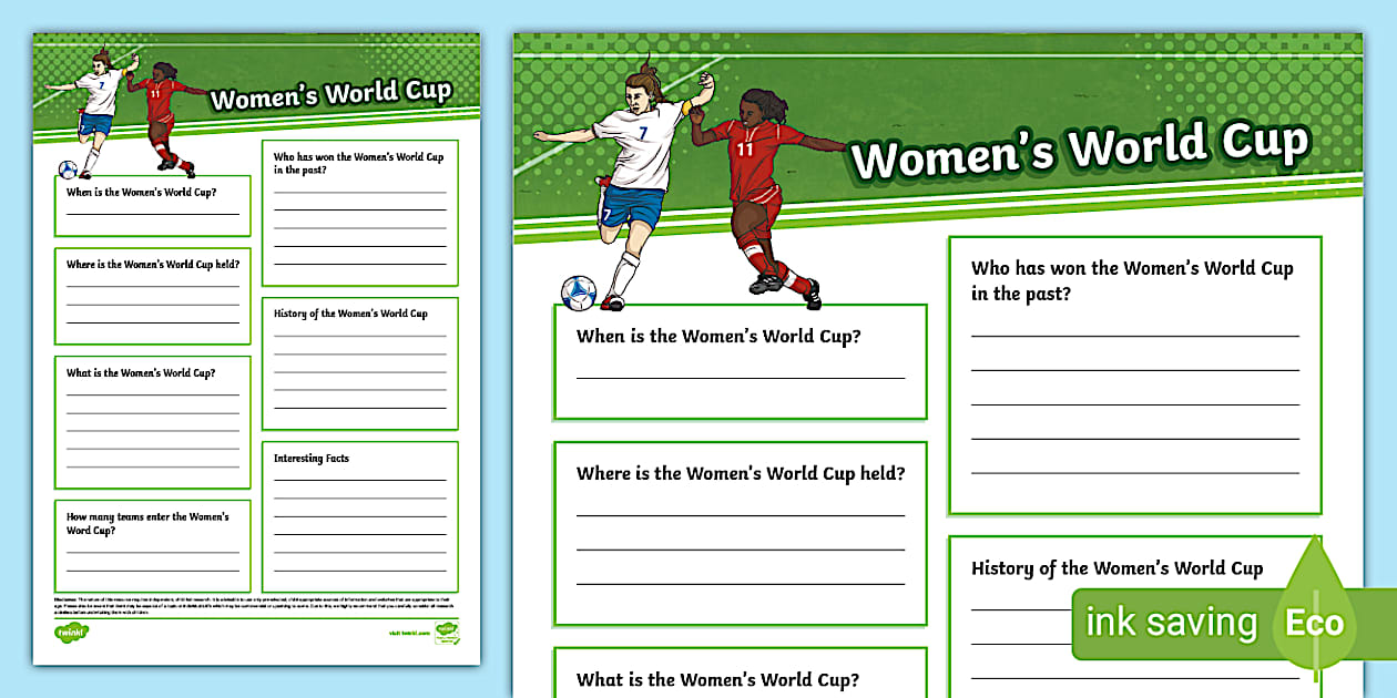 KS2 Women's World Cup Fact File Template (teacher made)