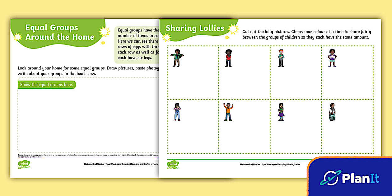 Foundation Equal Sharing and Grouping Home Learning Tasks