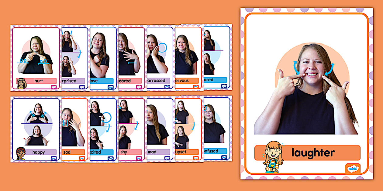 Colorful Emotions in ASL Posters for Kids | Twinkl USA