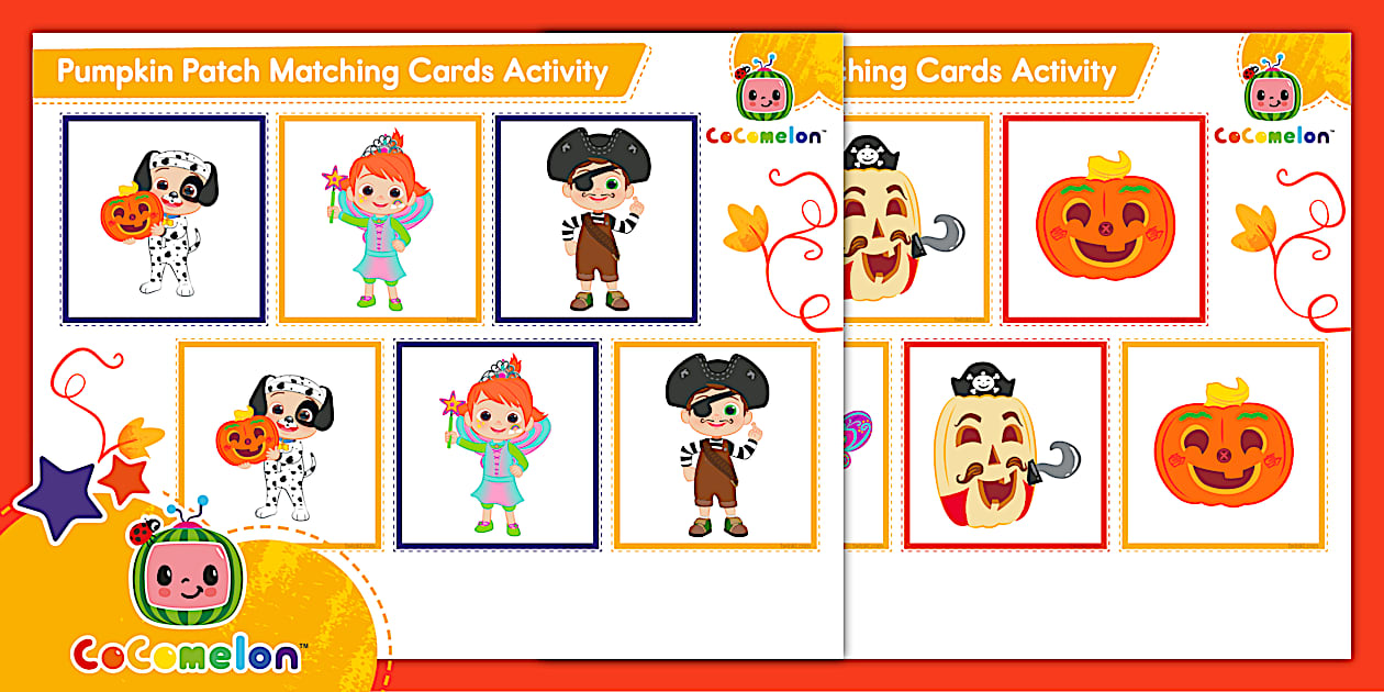 CoComelon Pumpkin Patch Matching Cards Activity | Halloween